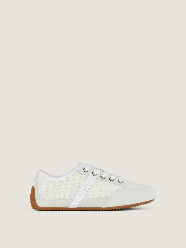 Givenchy Slim Sneakers In Mesh And Suede - White