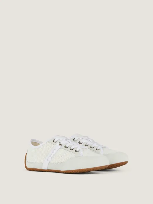 Givenchy Slim Sneakers In Mesh And Suede - White