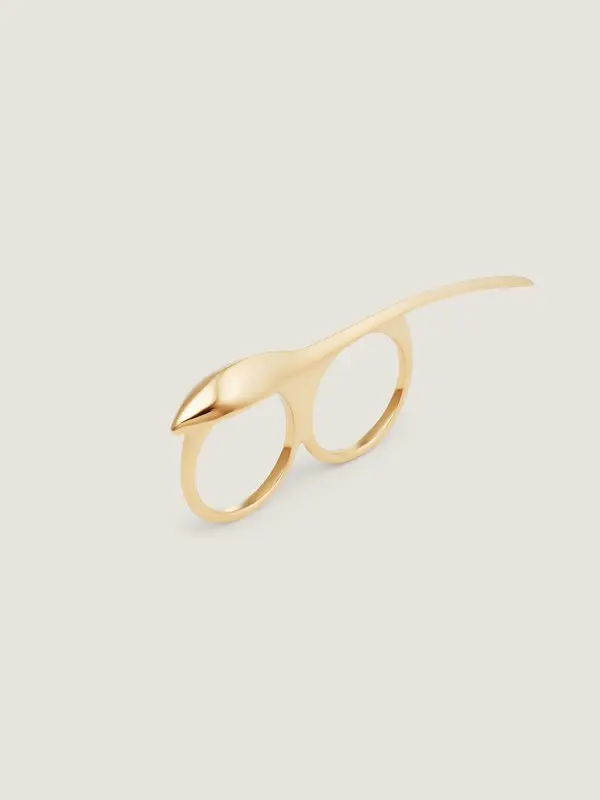 Givenchy Maple Seed Double Fingers Ring - Golden Yellow