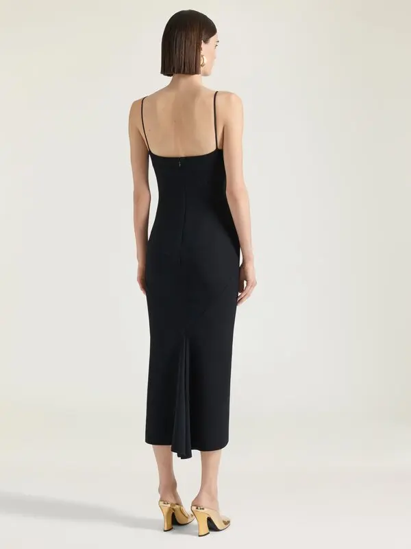 Givenchy Sliced Midi Dress In Cady - Black