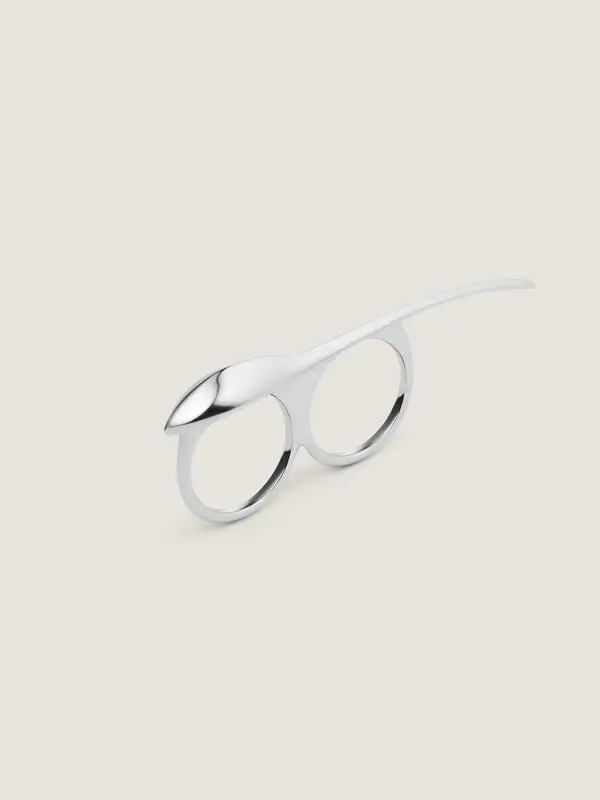 Givenchy Maple Seed Double Fingers Ring - Silvery