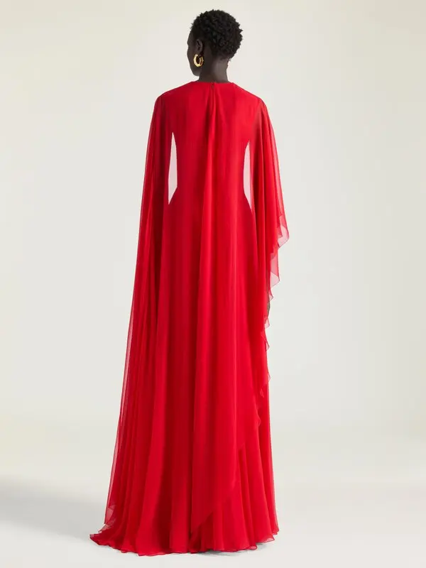 Givenchy Chiffon Evening Dress With Cape