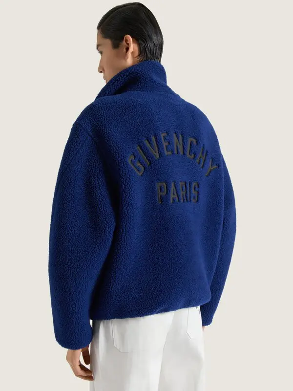 Givenchy Wool Fleece Bomber Jacket With Paris Embroidery