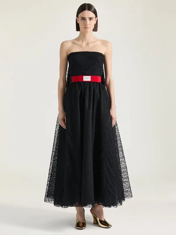 Givenchy Bustier Evening Dress With Cape Back