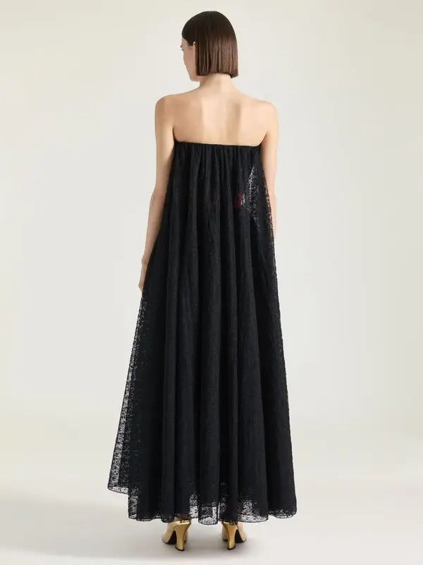 Givenchy Bustier Evening Dress With Cape Back