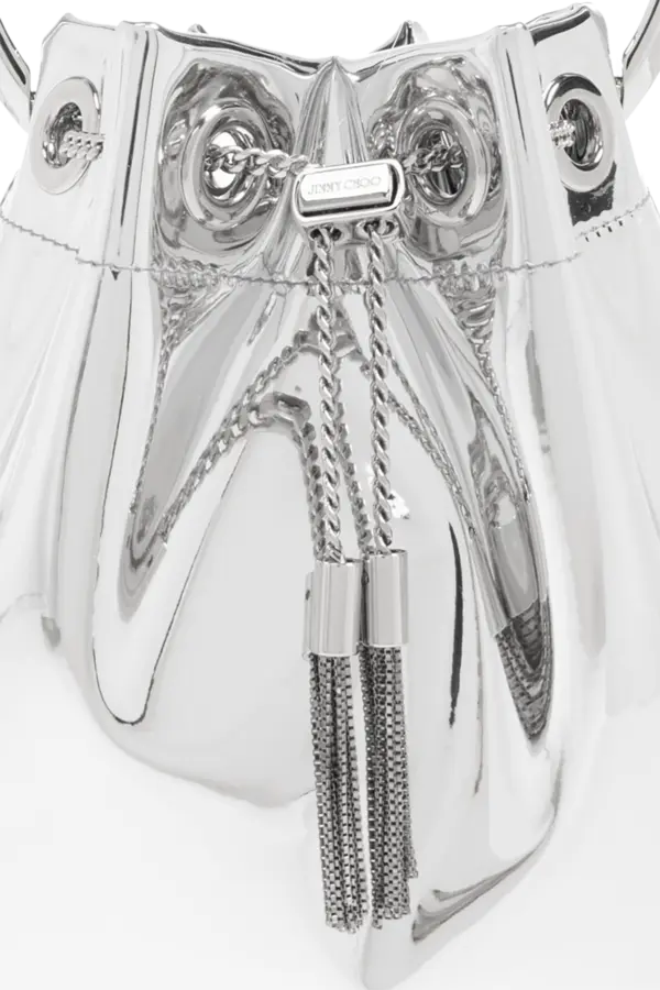 JIMMY CHOO Bon Bon Bucket Shoulder Bag - Silver