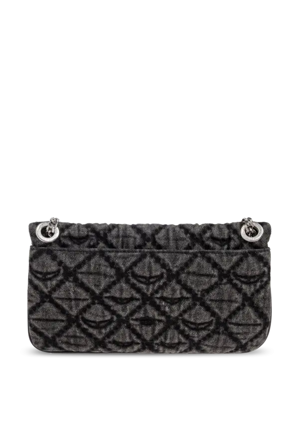 Zadig&Voltaire Denim Shoulder Bag With Logo - Grey