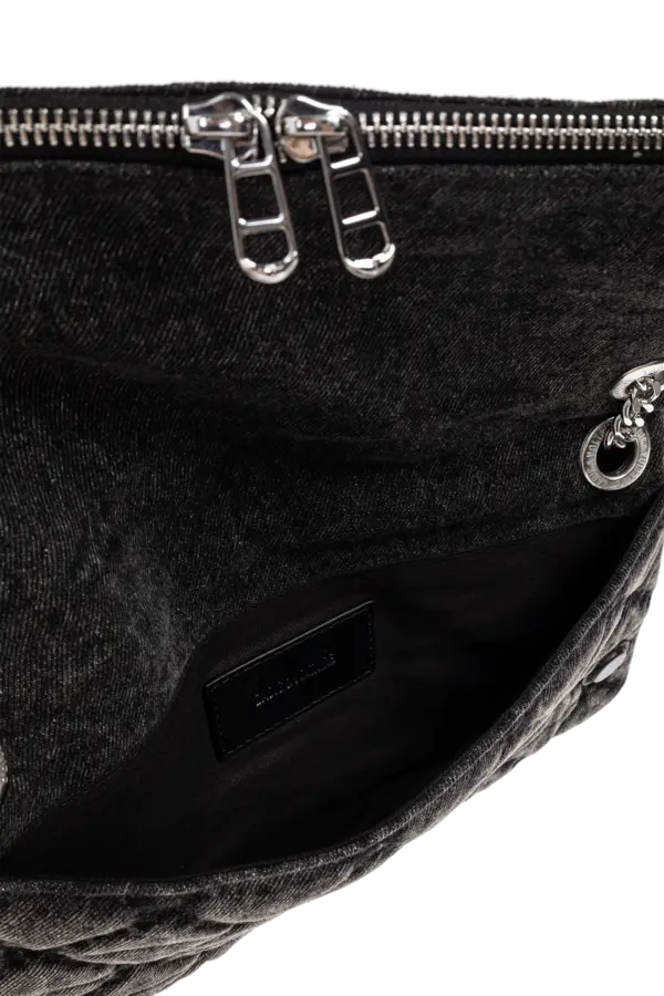 Zadig&Voltaire Denim Shoulder Bag With Logo - Grey