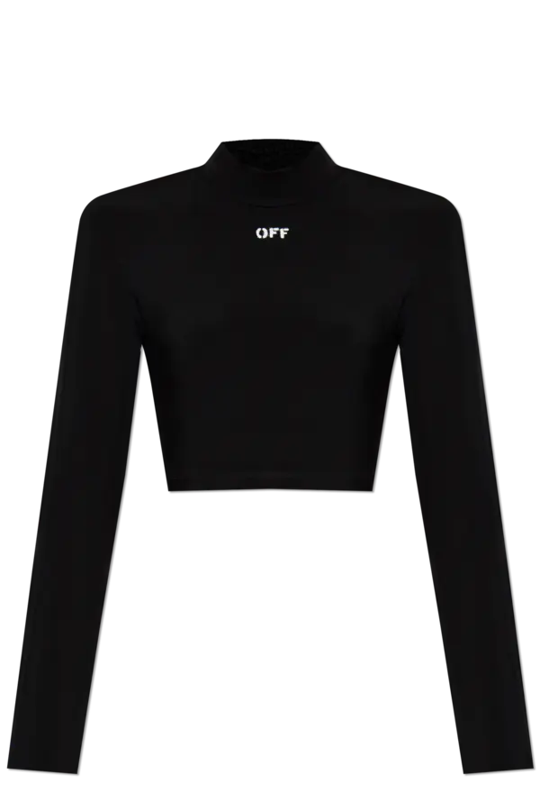 Off-White Inscribed Turtleneck Top