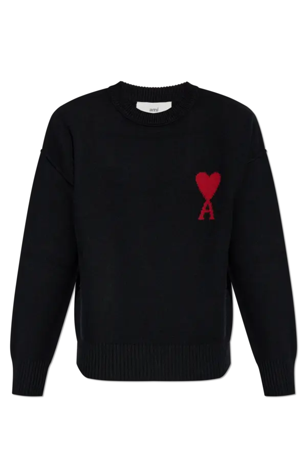 AMI Paris Wool Sweater - Black