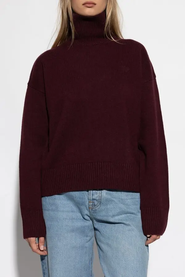 Ami Wool And Cashmere Turtleneck Sweater