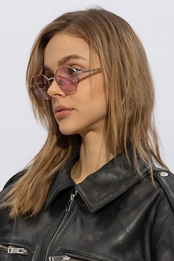Valentino Garavani Silver Geometric Sunglasses Valentino Garavani Geometric acetate sunglasses – Luisa World main image 4