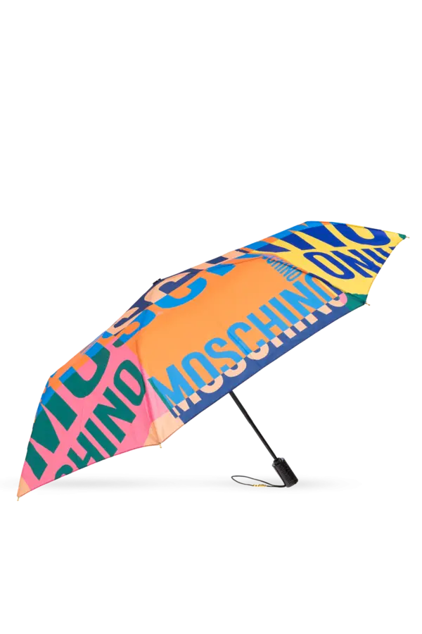 Moschino Folding Umbrella With Logo - Multicolour