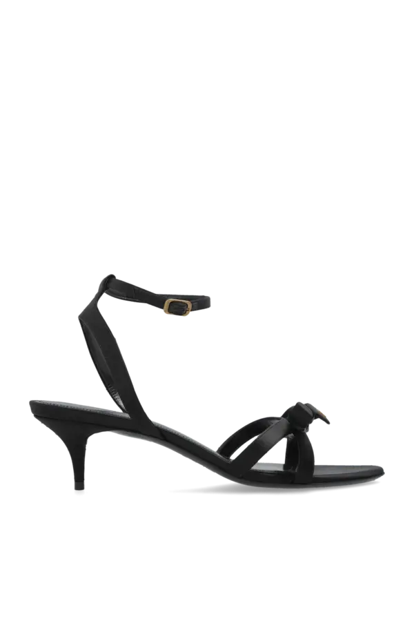 Balenciaga Satin Kitten Heel Sandals - Black