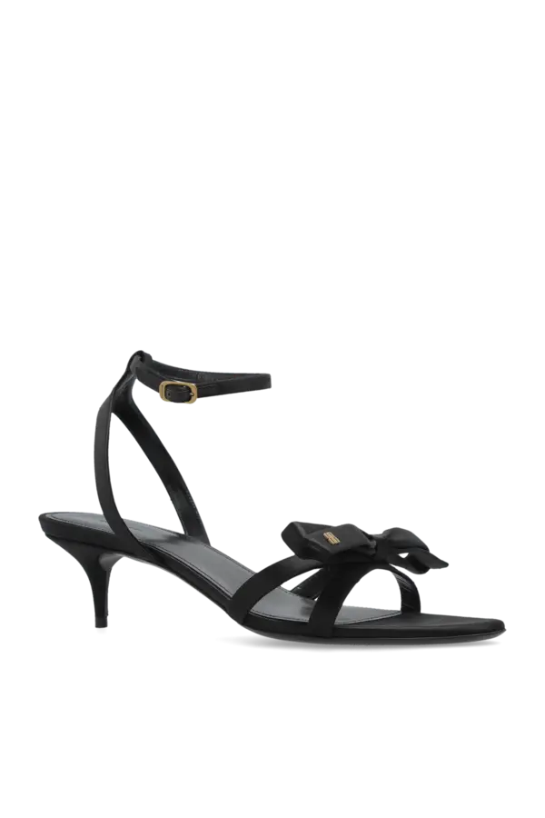 Balenciaga Satin Kitten Heel Sandals - Black