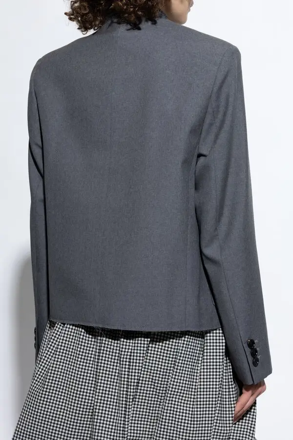 Marni Virgin Wool Jacket With Raw Cut Details