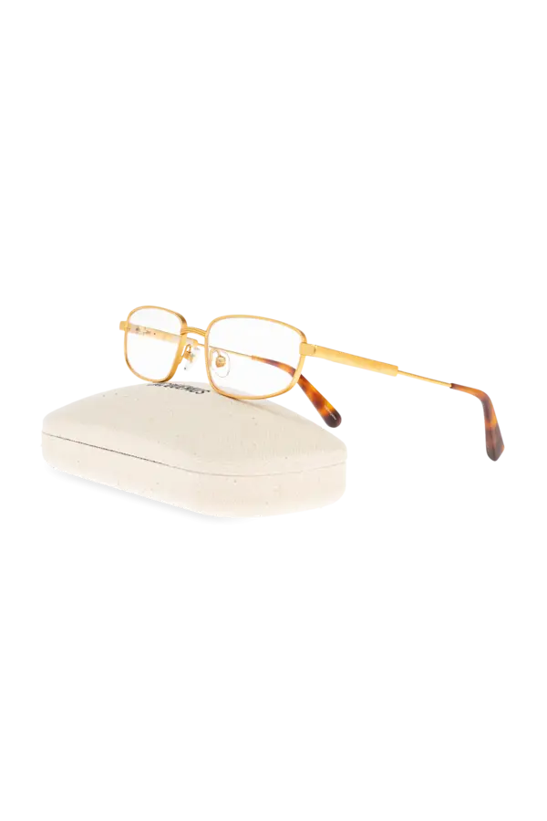 Jacquemus Rectangular Metal Eyeglasses