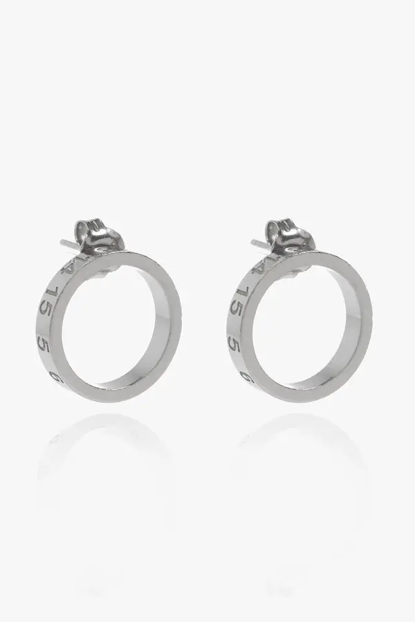 MAISON MARGIELA Logo Embossed Earrings - Silver