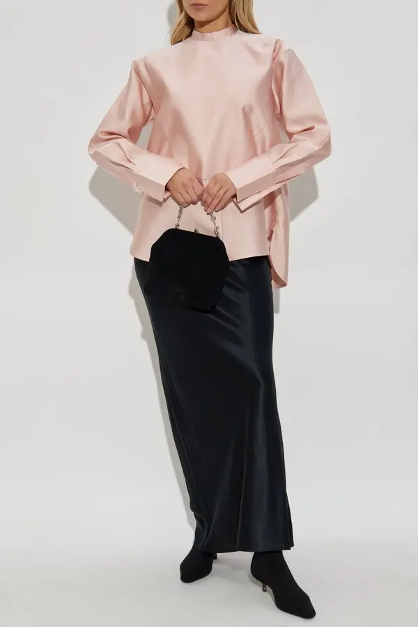 JIL SANDER Silk-trimmed Top
