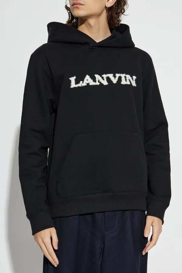 LANVIN Logo Bouclé Textured Sweatshirt