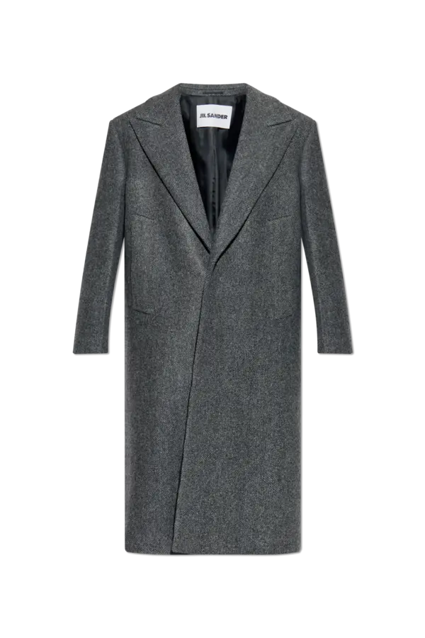 JIL SANDER Wool Herringbone Coat