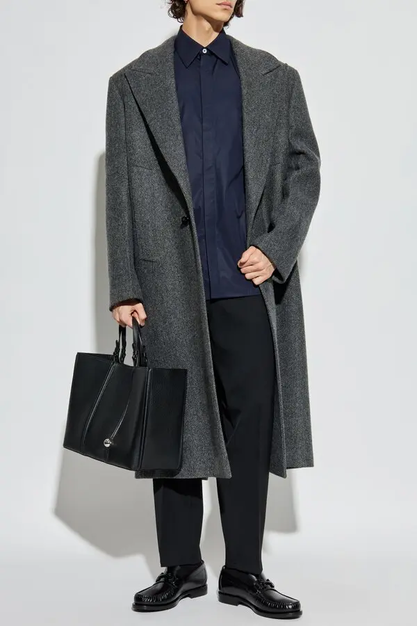 JIL SANDER Wool Herringbone Coat