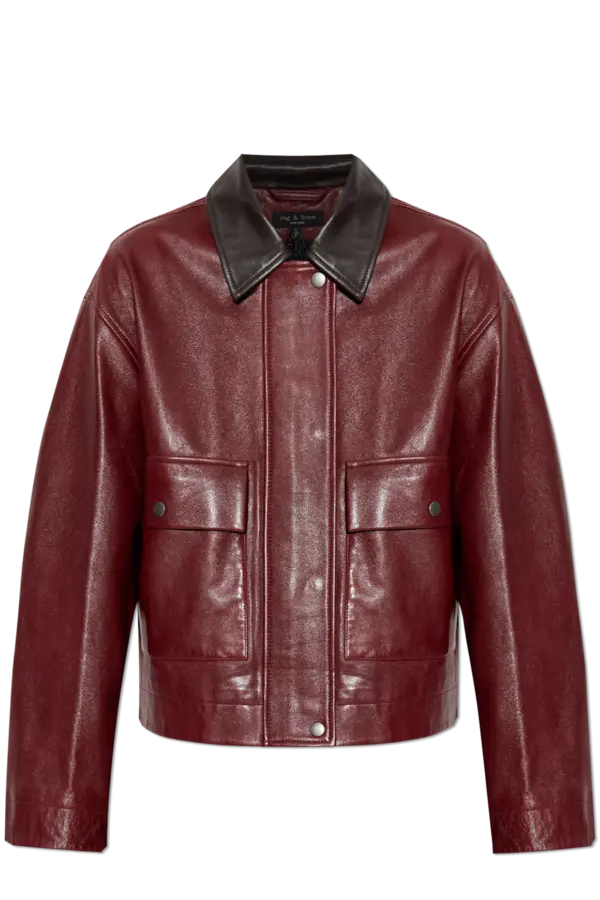 Rag & Bone Leather Jacket - Burgundy