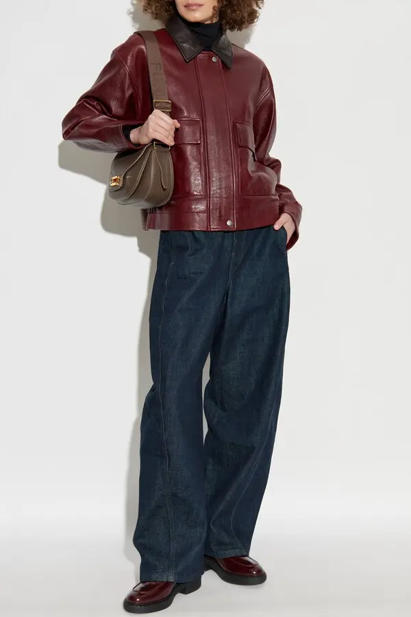 Rag & Bone Leather Jacket - Burgundy