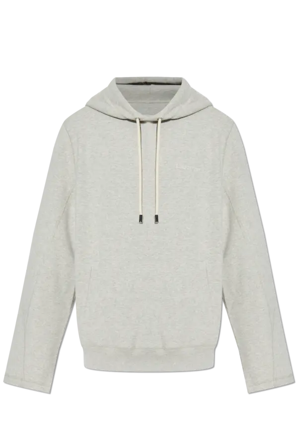 LANVIN Embroidered Logo Cotton-cashmere Sweatshirt - Grey