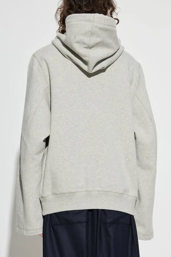 LANVIN Embroidered Logo Cotton-cashmere Sweatshirt - Grey