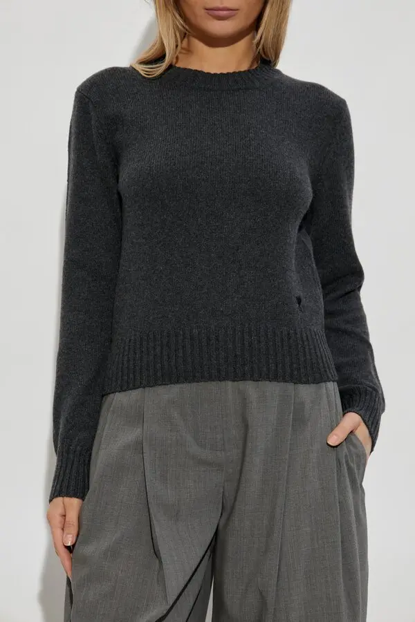 AMI Paris Cashmere Crewneck Sweater - Grey