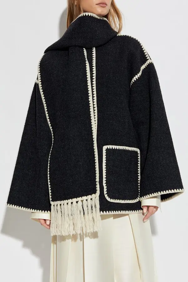 TOTEME Oversized Wool Coat With Scarf