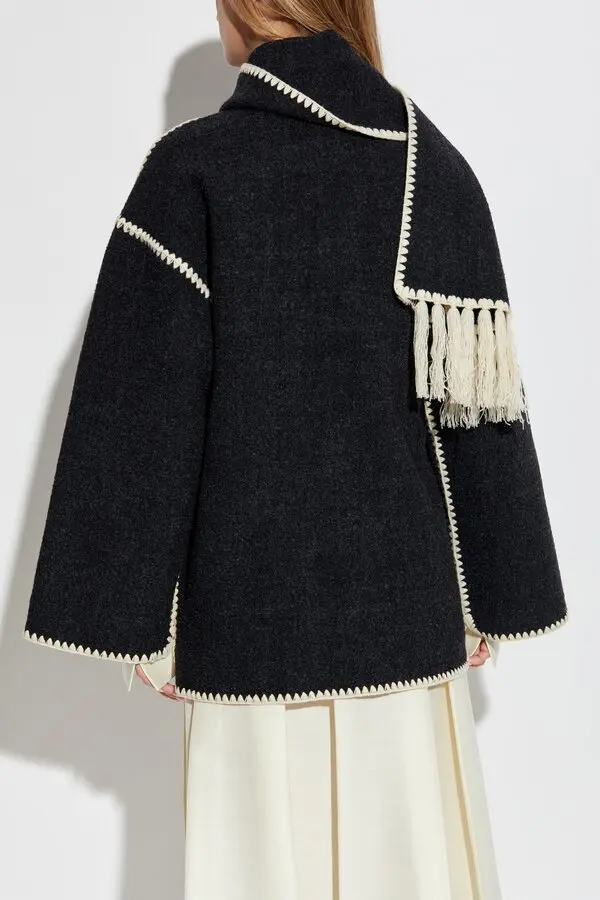TOTEME Oversized Wool Coat With Scarf