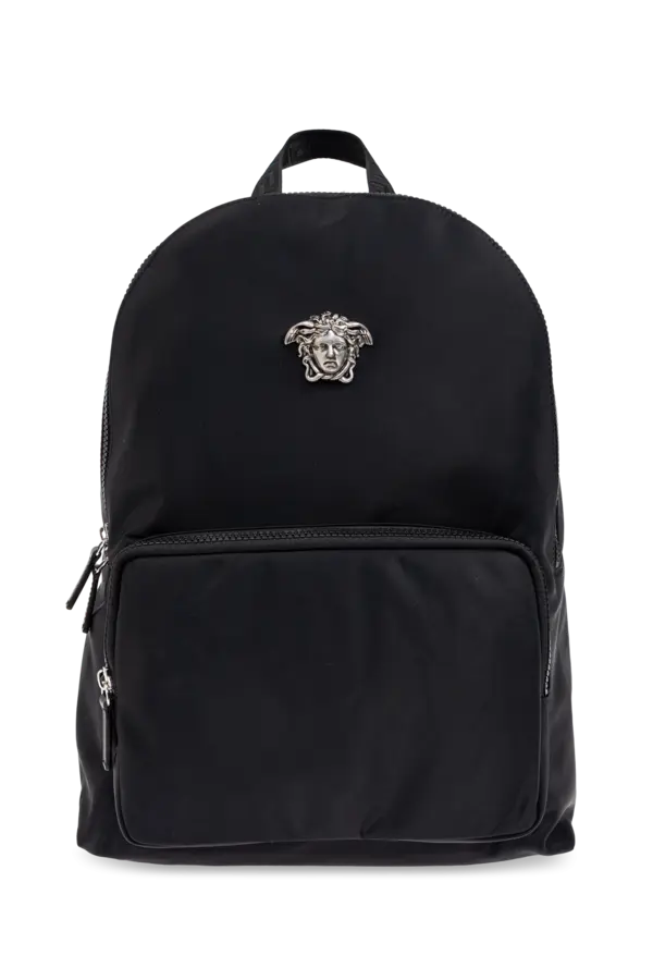 Versace Backpack With Medusa Head Appliqu - Black