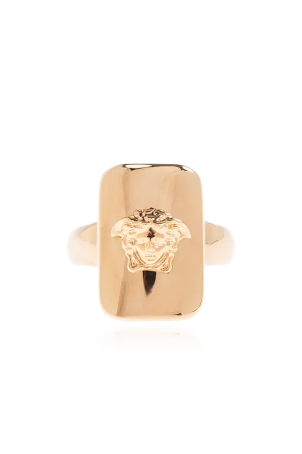 Versace Signet Ring With Medusa Head - Gold