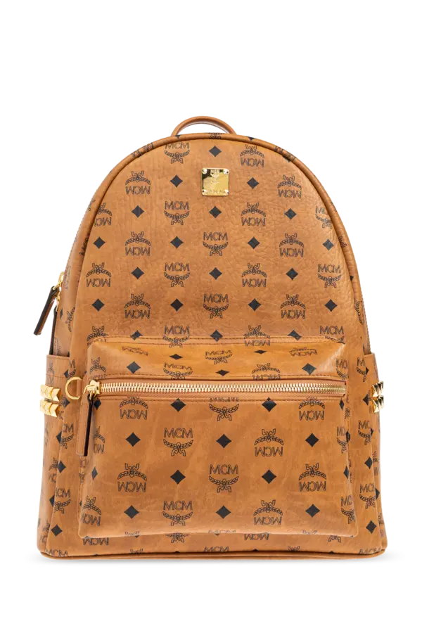 Mcm Backpack With Logo Detail - Brown