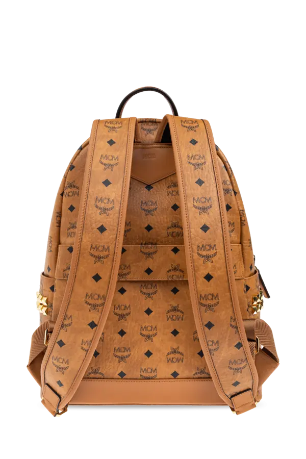 Mcm Backpack With Logo Detail - Brown