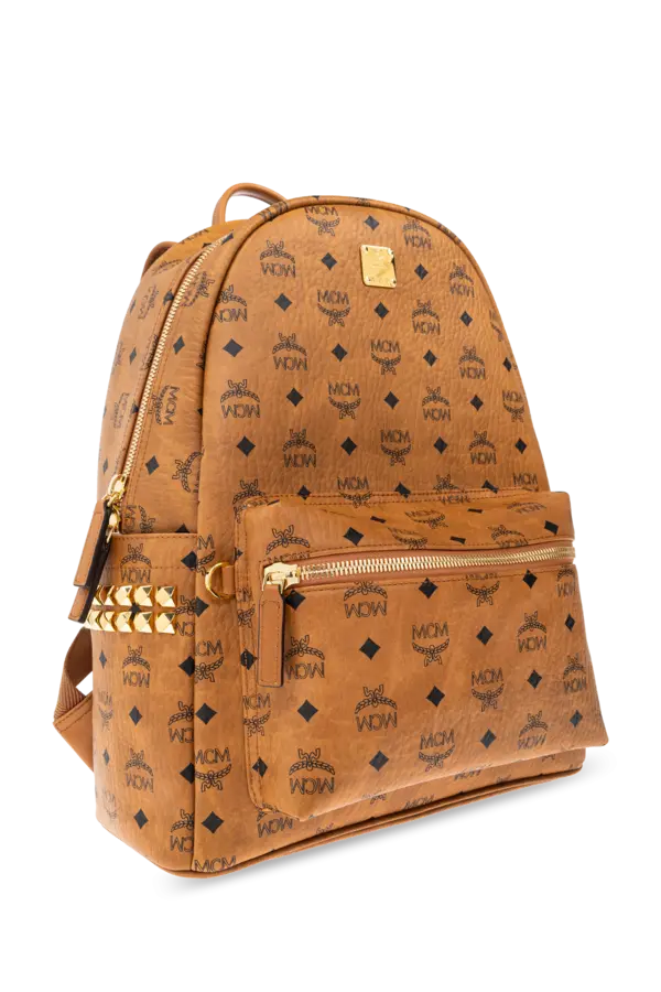 Mcm Backpack With Logo Detail - Brown