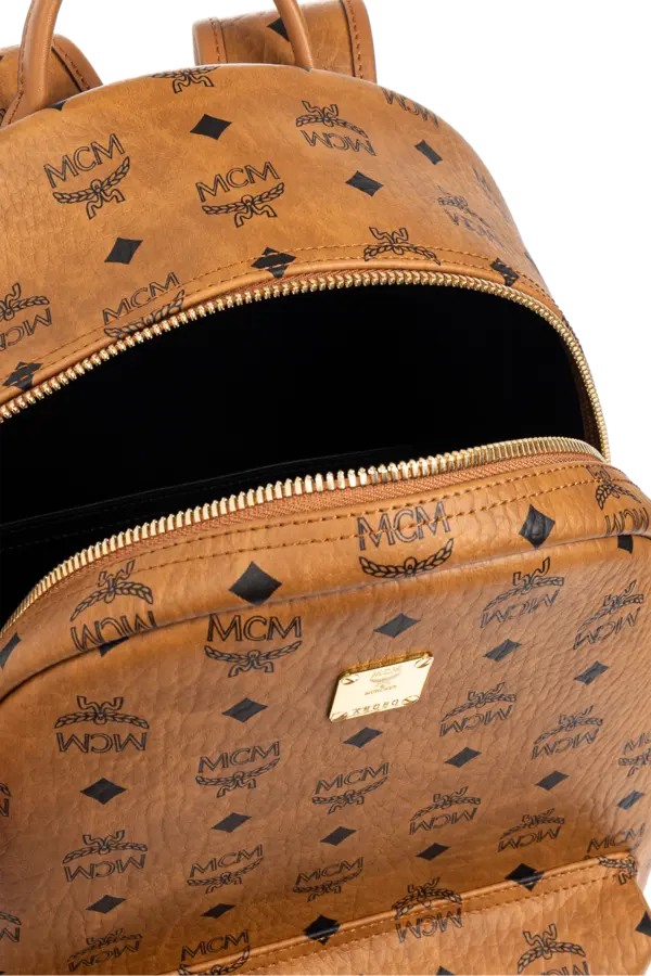 Mcm Backpack With Logo Detail - Brown
