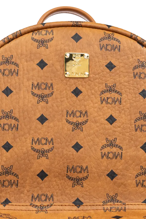 Mcm Backpack With Logo Detail - Brown