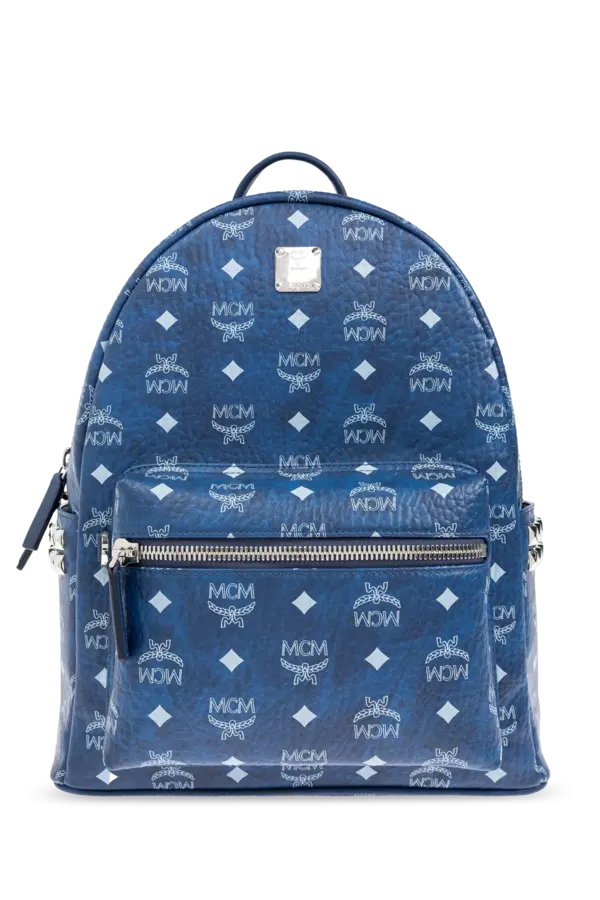 Mcm Backpack With Logo - Blue