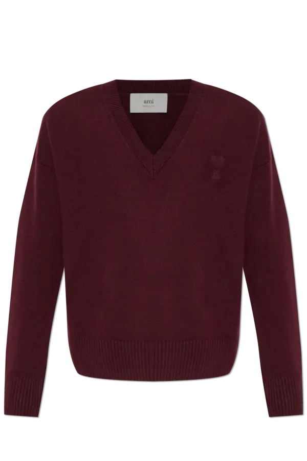 Ami Wool And Cashmere V-neck Sweater