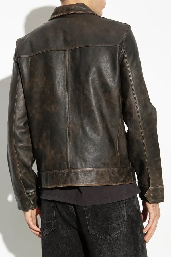 ALLSAINTS Alkan Leather Jacket - Brown