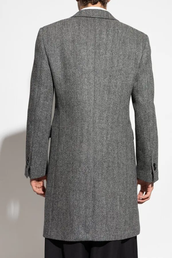 Burberry Herringbone Wool Coat