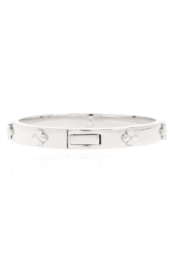 Kate Spade New York Embossed Logo Brass Bracelet - Silver