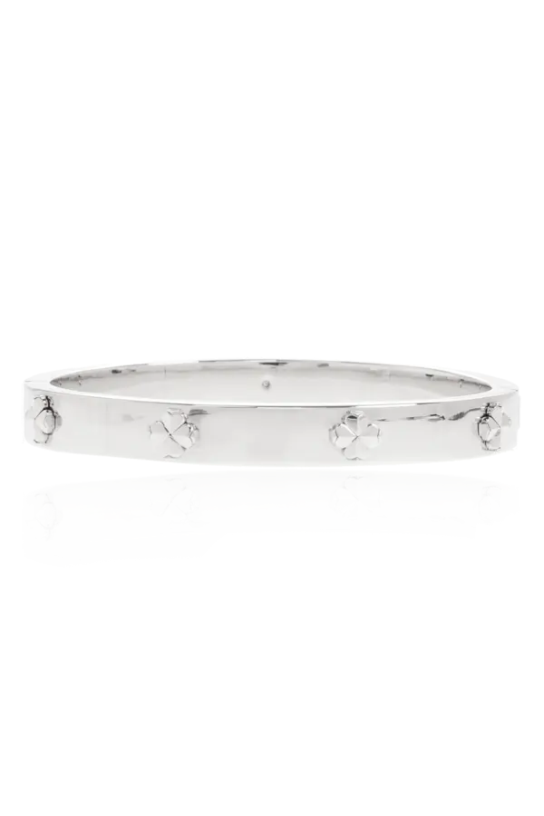 Kate Spade New York Embossed Logo Brass Bracelet - Silver