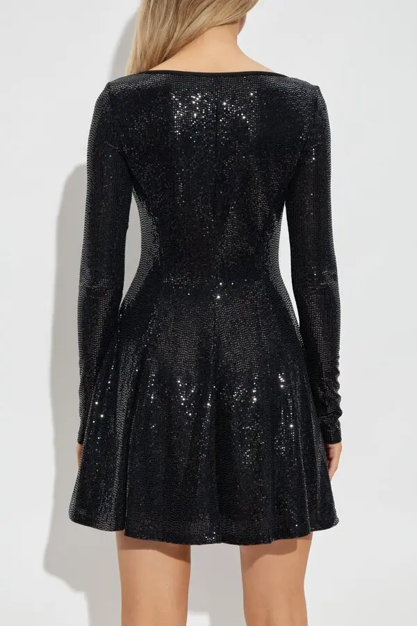 green emerald velvet dress Versace Versus by Gianni Versace Black Lurex Glitter Double Cup Sweeth   PaumLosAngeles