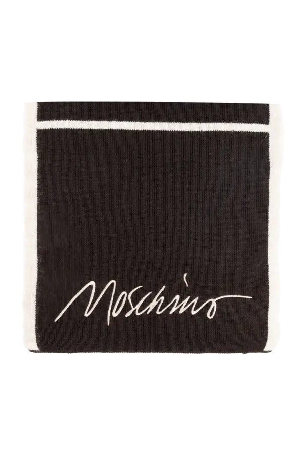 Moschino Scarf With Logo - Brown
