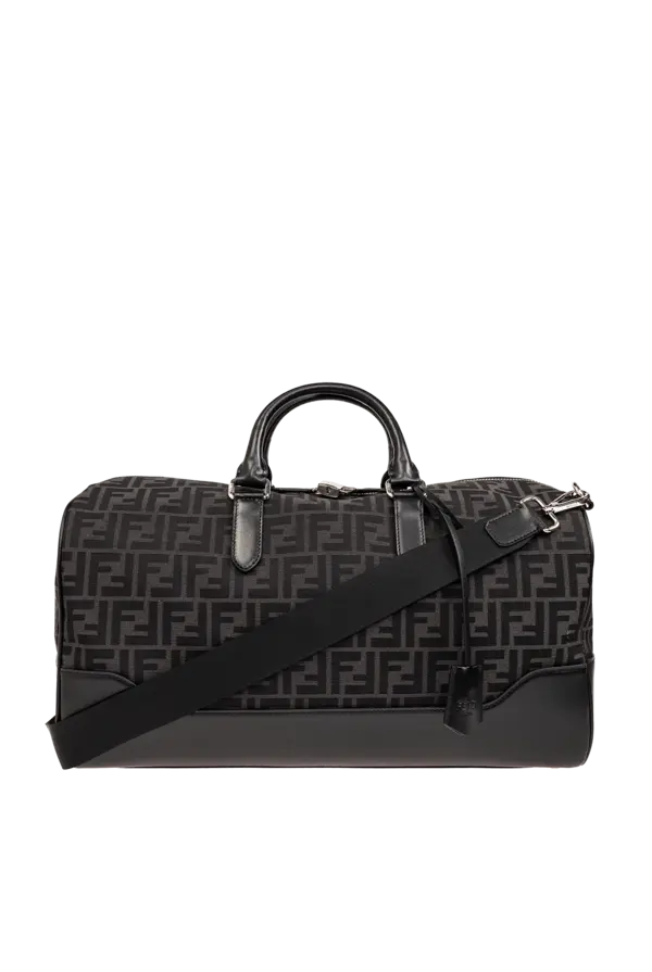 Fendi Jacquard Duffle Bag With Monogram - Black