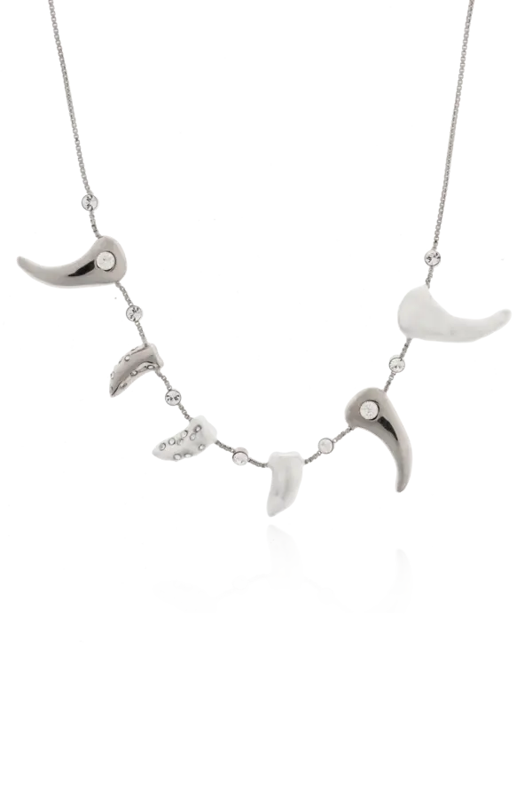 Marni Claw Pendant Brass Necklace - Silver